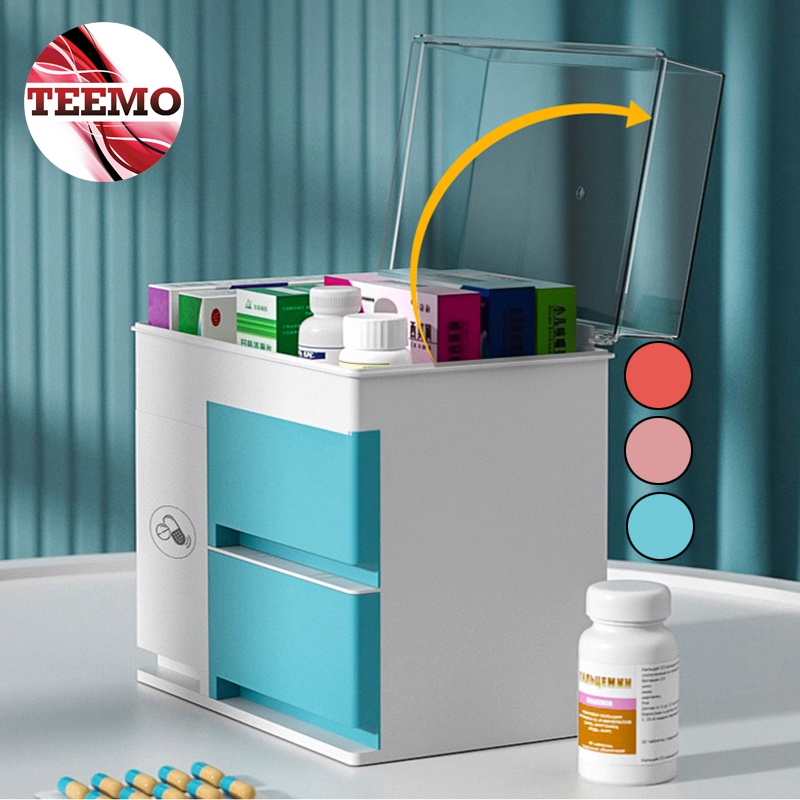 Teemo Household Medicine Box Small Drug Portable Multi Layer Large ...