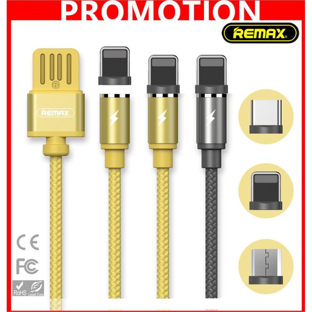 [ GENUINE ] Remax RC-095 1M (3.3ft) Gravity Series LED Magnetic Cable ...