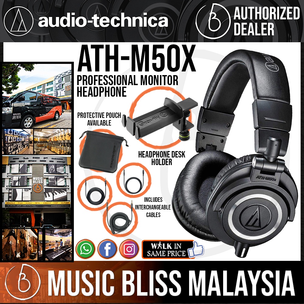 Audio Technica ATH-M50x Professional Monitor Headphone (Audio-Technica ...