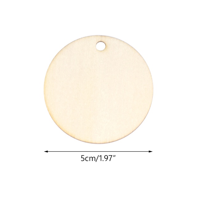 🔥【Ready stock】🔥 50pcs Round Pack Wooden 2cm 3cm 4cm 5cm Circles Natural ...