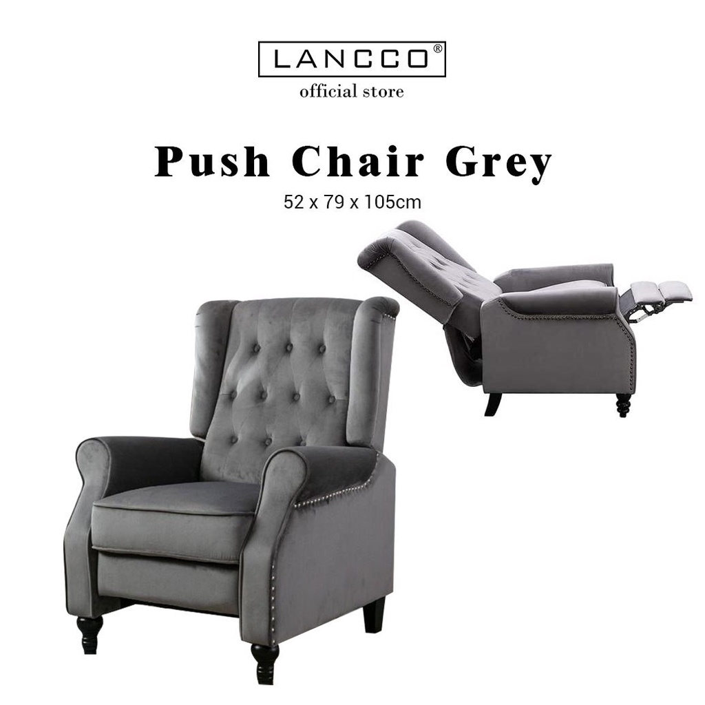 LANCCO Sofas Push Back Recliner Lounge Chair Arm Chairs Furniture Wing Chairs Modern ...