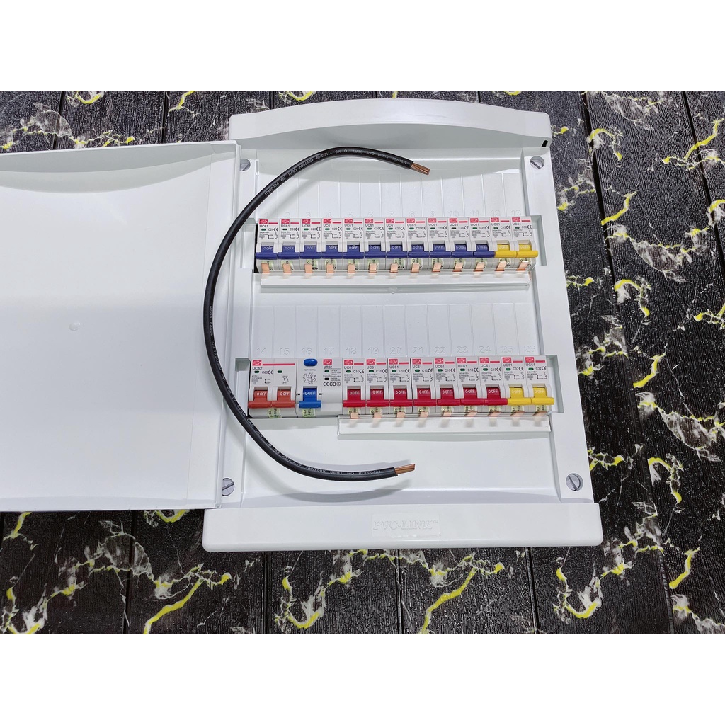 30 way single phase DB box complete set + mcb / elcb / wayar cable ...
