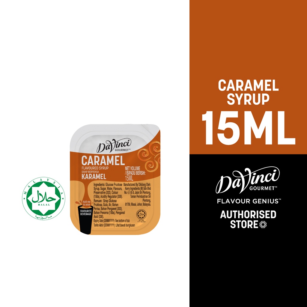 DaVinci Gourmet Caramel Syrup - Single Serve Tub (15ml) | Shopee Malaysia