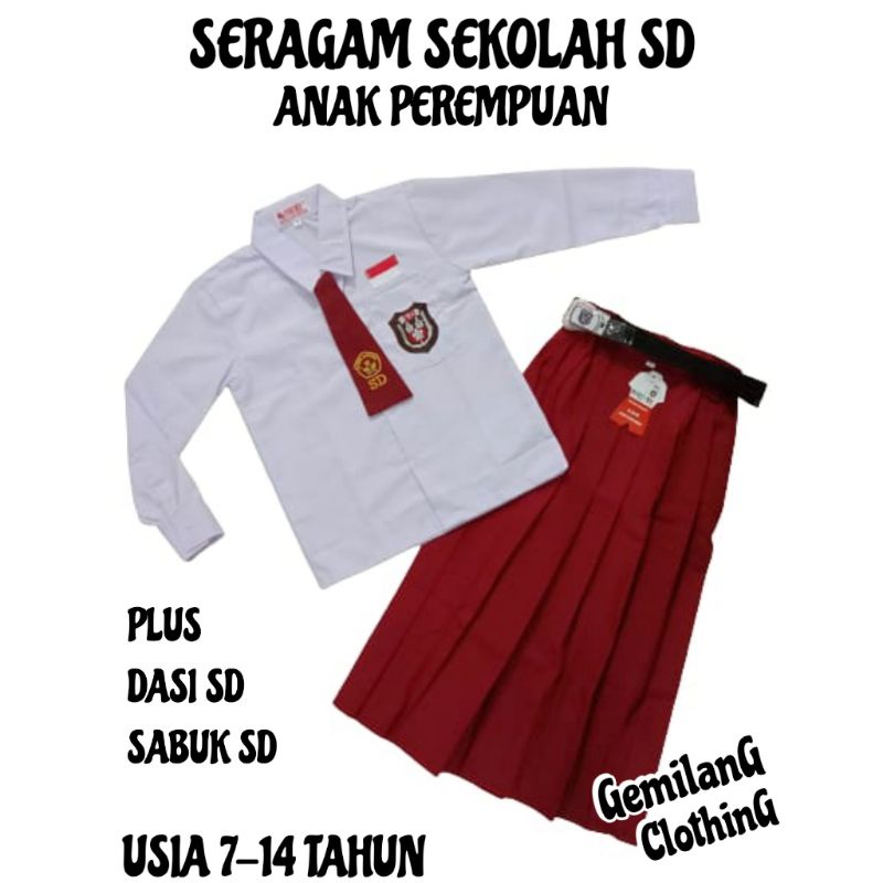 PUTIH MERAH Primary SCHOOL UNIFORM // RED AND WHITE UNIFORM SET FOR ...