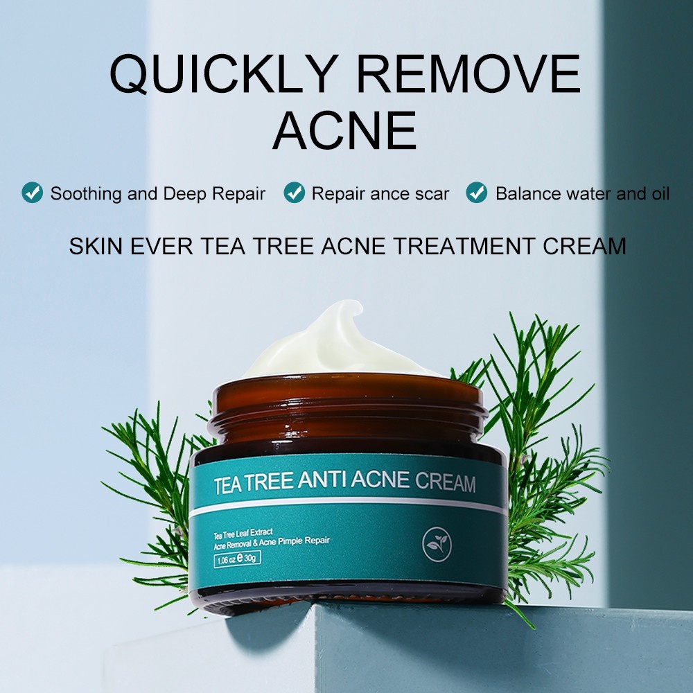 CLERANCE SKIN EVER Tea Tree Acne Treatment Facial Cream Gel 30g ...