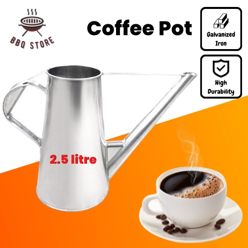 BBQ Store Long Narrow Spout Coffee Pot 2.5 Litre Stainless Steel Rust ...