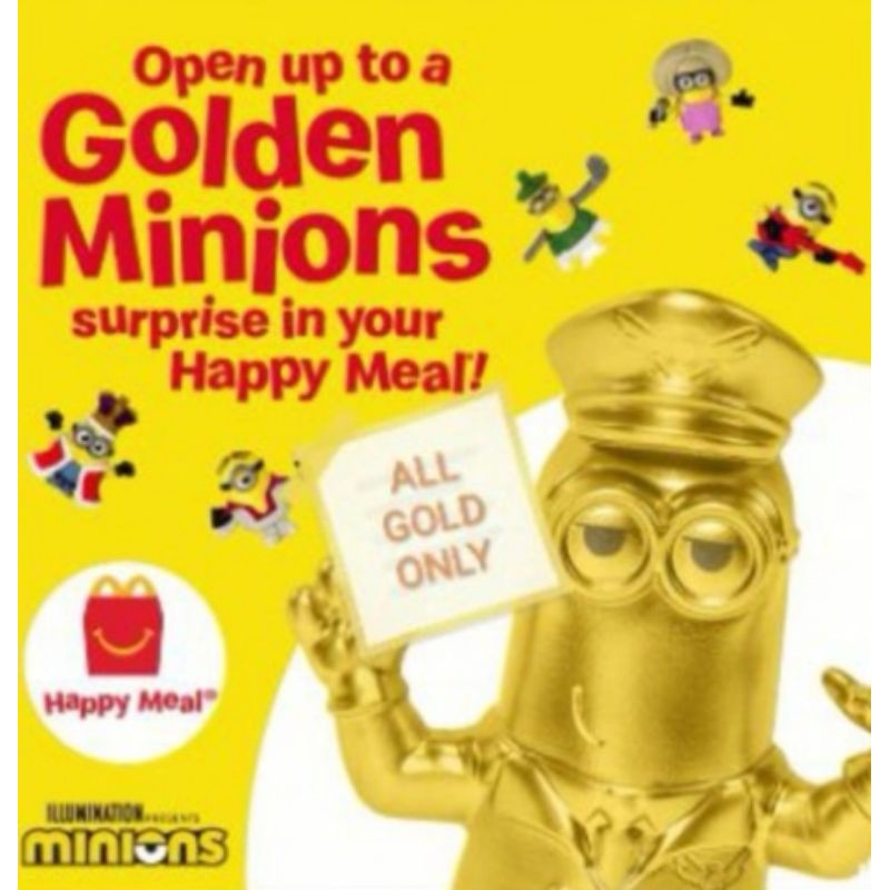 GOLD Minions McDonald's GOLD LIMITED EDITION | Shopee Malaysia