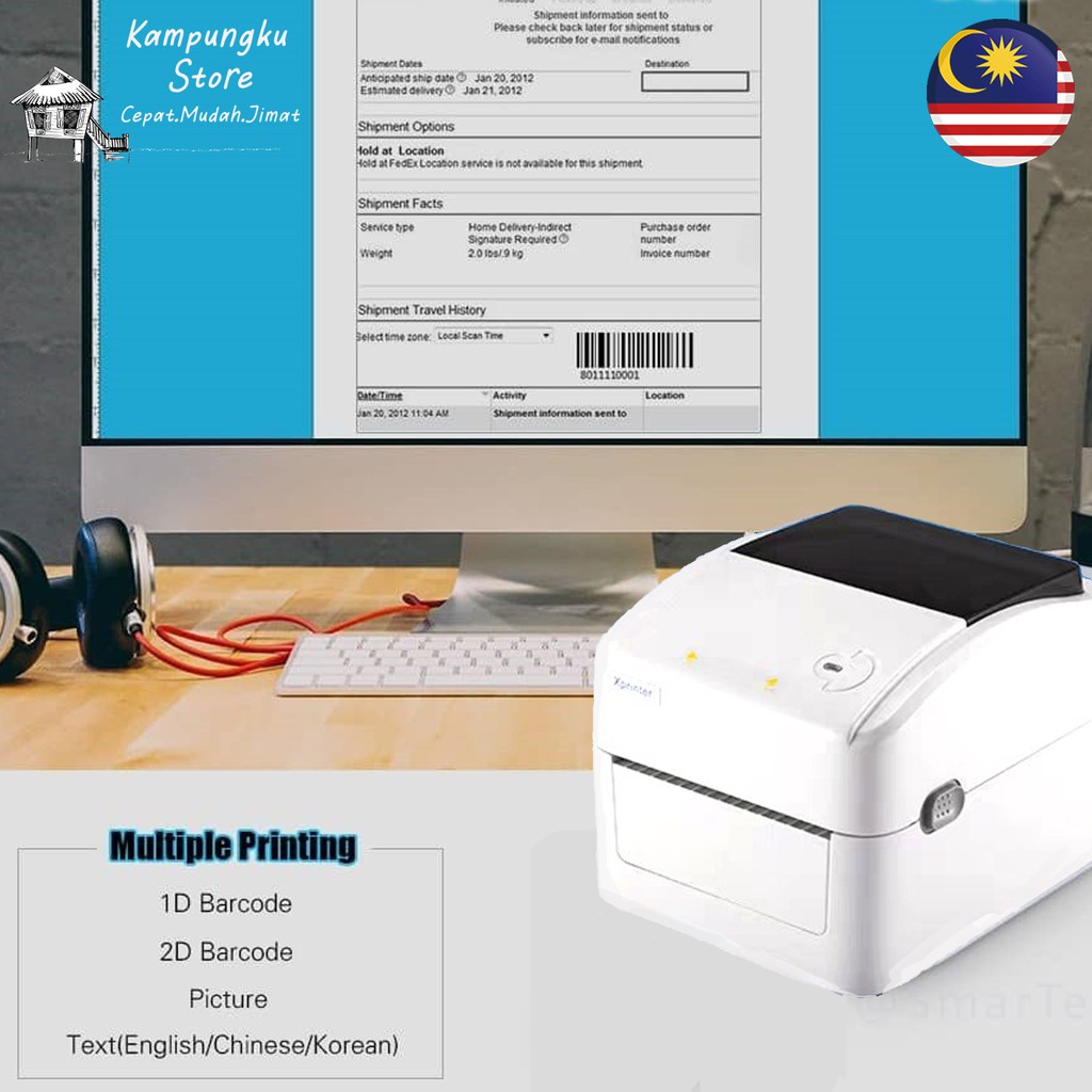 Xprinter A6 Thermal printer Bluetooth 460B Shopee Waybill Barcode ...