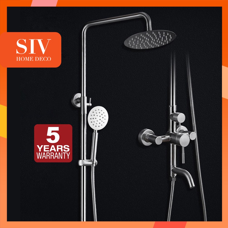 SIV SUS 304 Stainless Steel Shower Head Set and Faucet With Hose ...