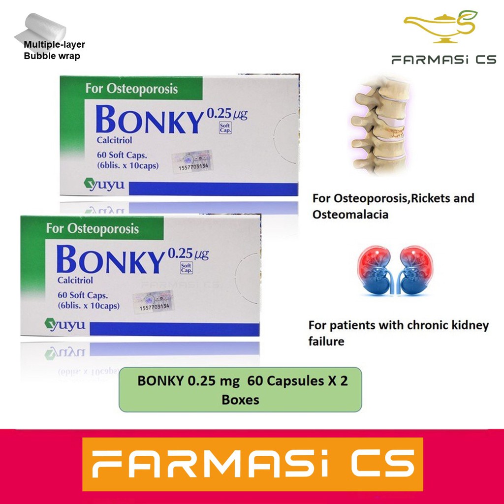 Bonky 0.25mcg Calcitriol 60 capsules X 2 Boxes EXP:10/2025 ...
