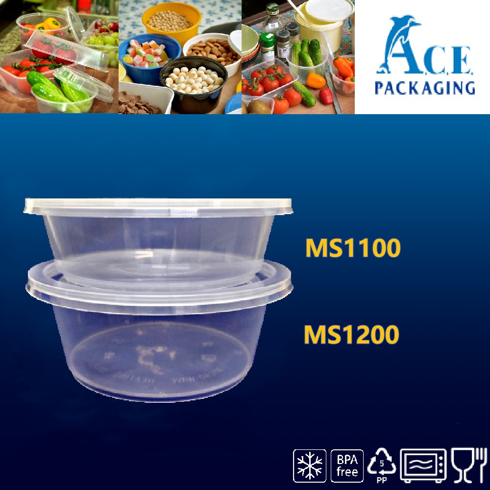 Microwave Disposable Round Plastic Food Container/Take Away Container ...