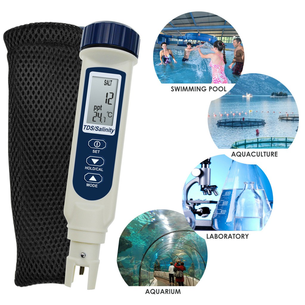 Pentype TDS / Salinity / Temperature Tester Water Quality Meter ATC ...