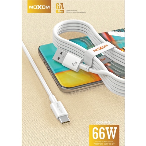 MOXOM MX-CB112 66W 6A FAST CHARGE TYPE-C DATA CABLE | Shopee Malaysia