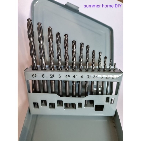 13Pcs Iron Metal Soft Steel HSS Twist Drill Bit Set Metal Power Tools ...