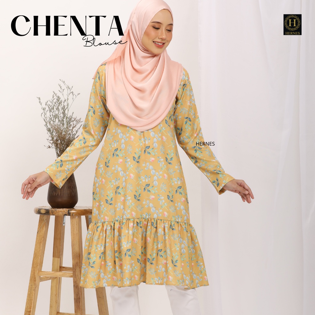 HERNES MIDI DRESS CHENTA LONG BLOUSE WOMEN BLOUSE MUSLIMAH DRESS MURAH ...