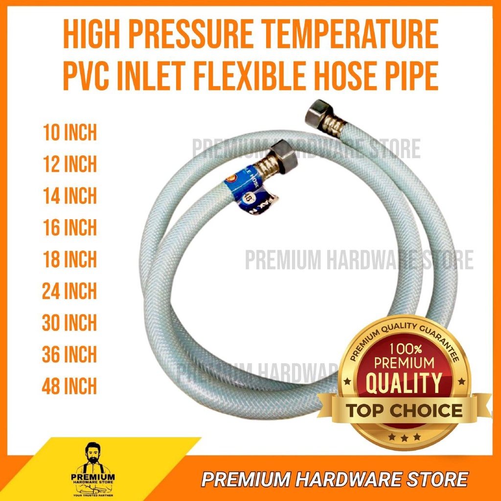 PREMIUM PVC High Pressure Flexible Hose Pipe Toilet Bowl Sink Water ...