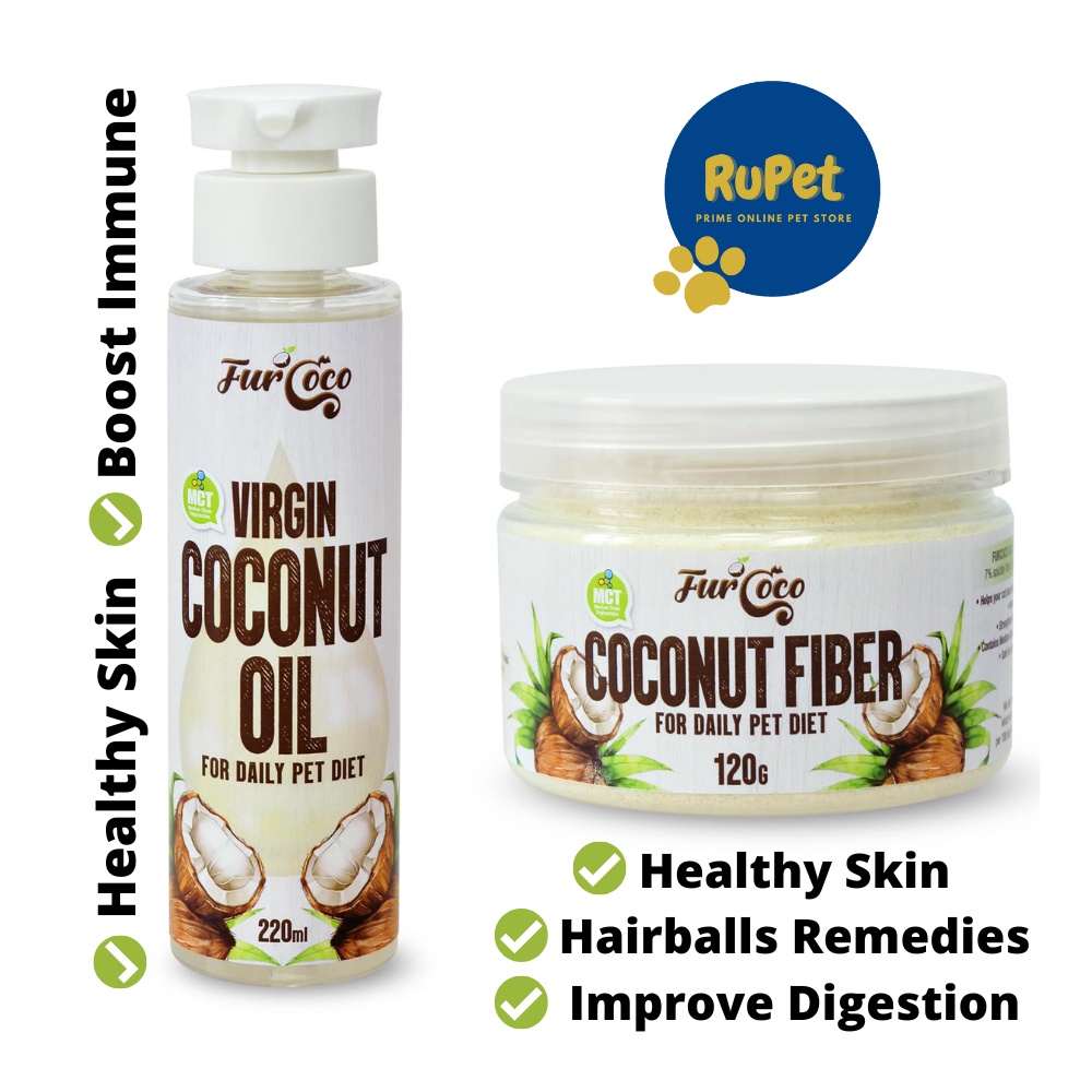 (Exp 05/2025) FurCoco Virgin Coconut Oil and Coconut Fiber for Cat ...