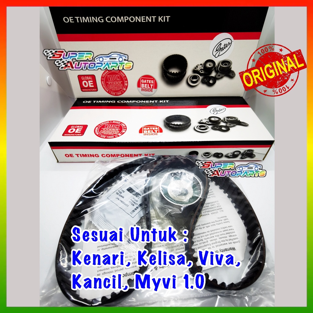 GATES TIMING BELT KIT SET PERODUA KELISA, KENARI,VIVA 1.0/850, MYVI 1.0 ...