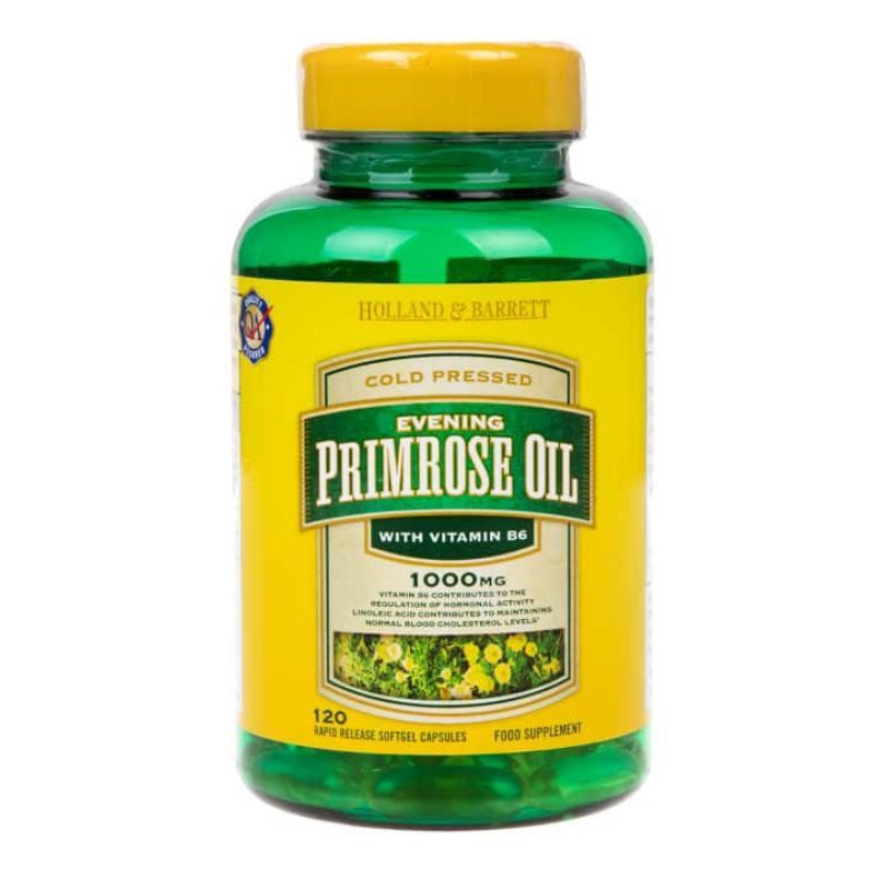 Holland and Barrett Natural Evening Primrose Oil Plus Vitamin B6 120 ...