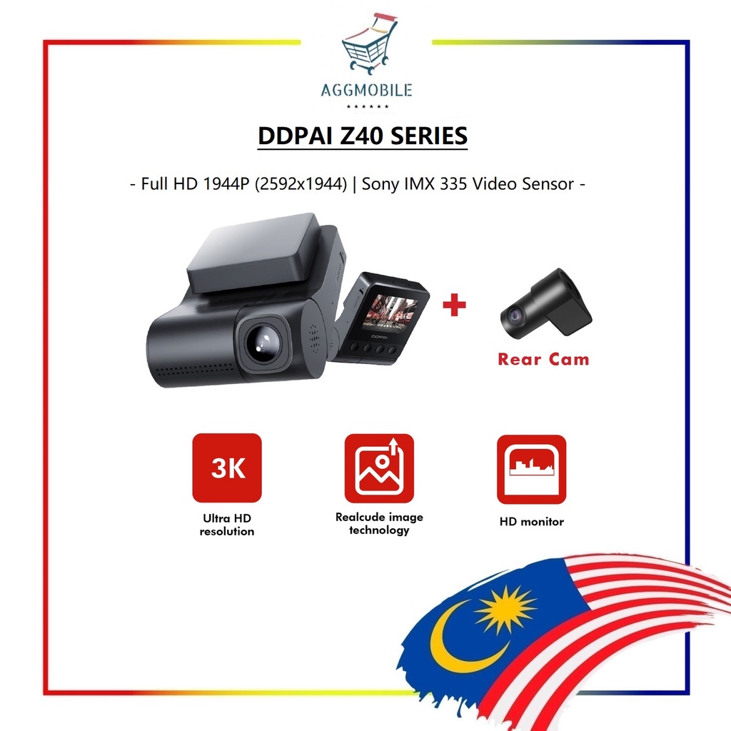 [MY SET] DDPAI Z40 1944P Dash Cam GPS Front + Rear Cam [Dual-channel ...