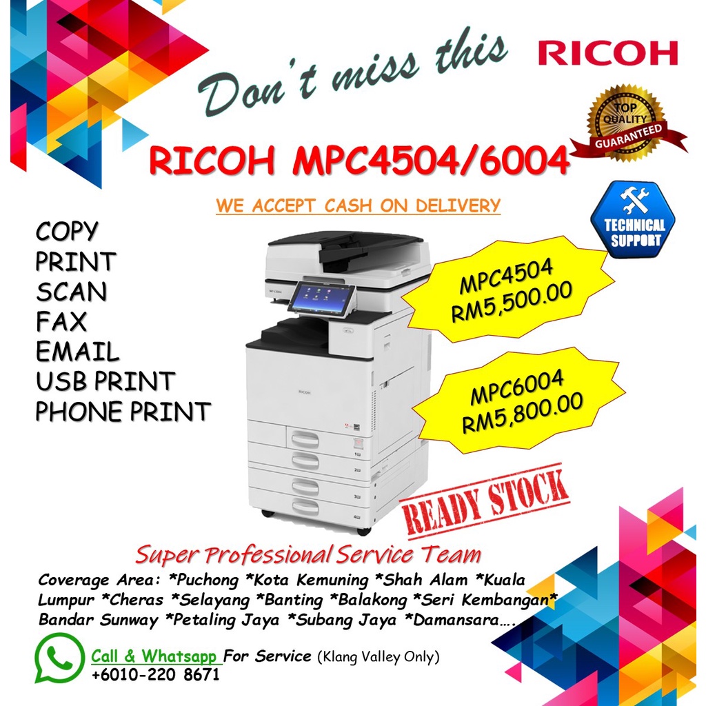 🔥Ready Stock 🔥Recond Mesin Warna Ricoh MPC4504/6004 | Shopee Malaysia