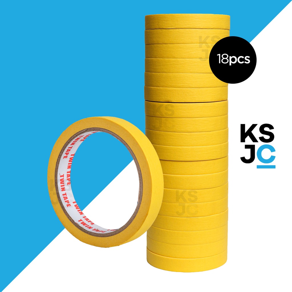 Twin Tape High Temperature Waterproof Masking Tape (16mm x18m/ 40mm x ...