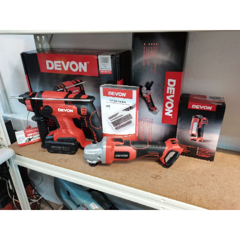 DEVON CORDLESS COMBO SET (ROTARY HAMMER + ANGLE GRINDER) | Shopee Malaysia