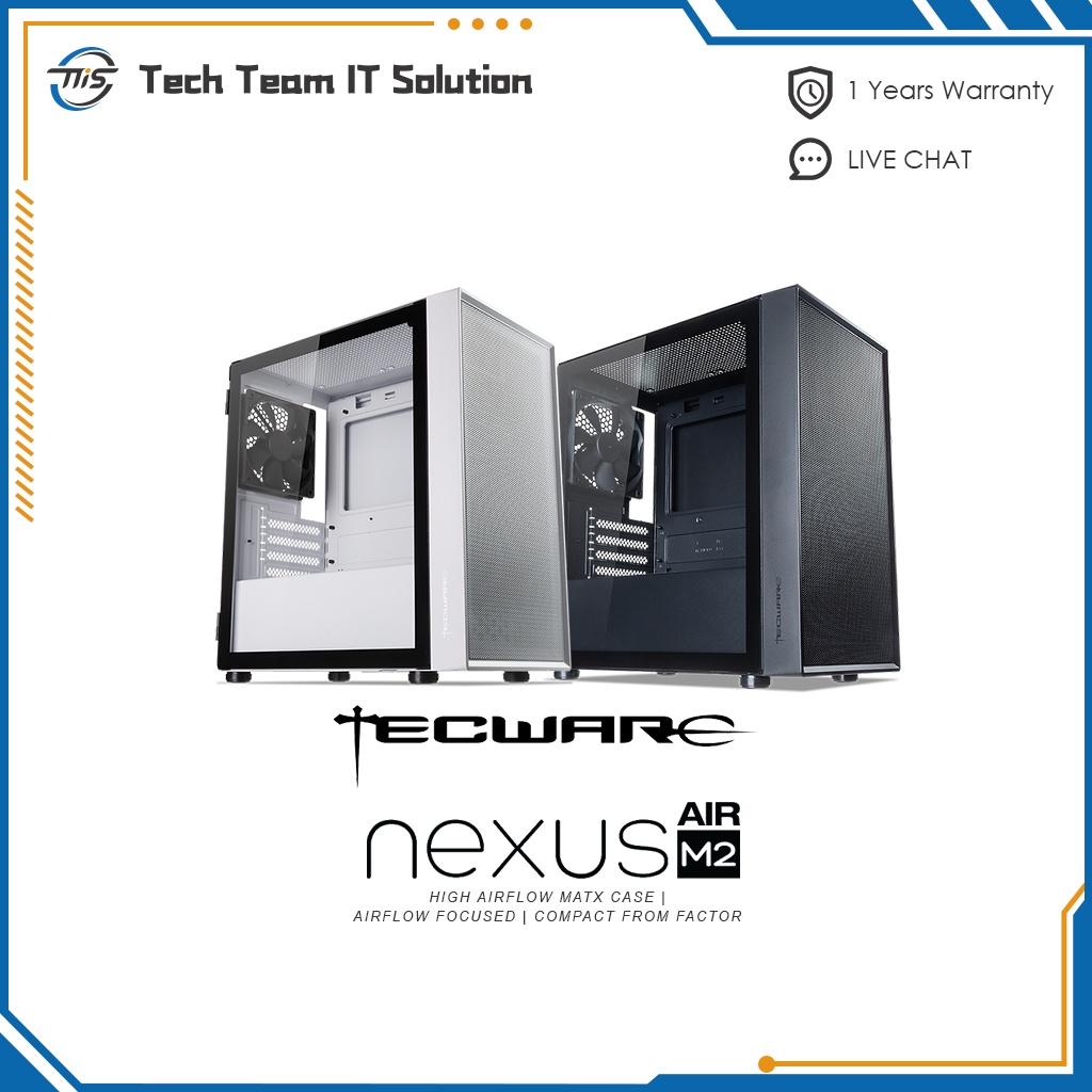 Tecware Nexus Air M2 TG PC Case - Black/White | Shopee Malaysia