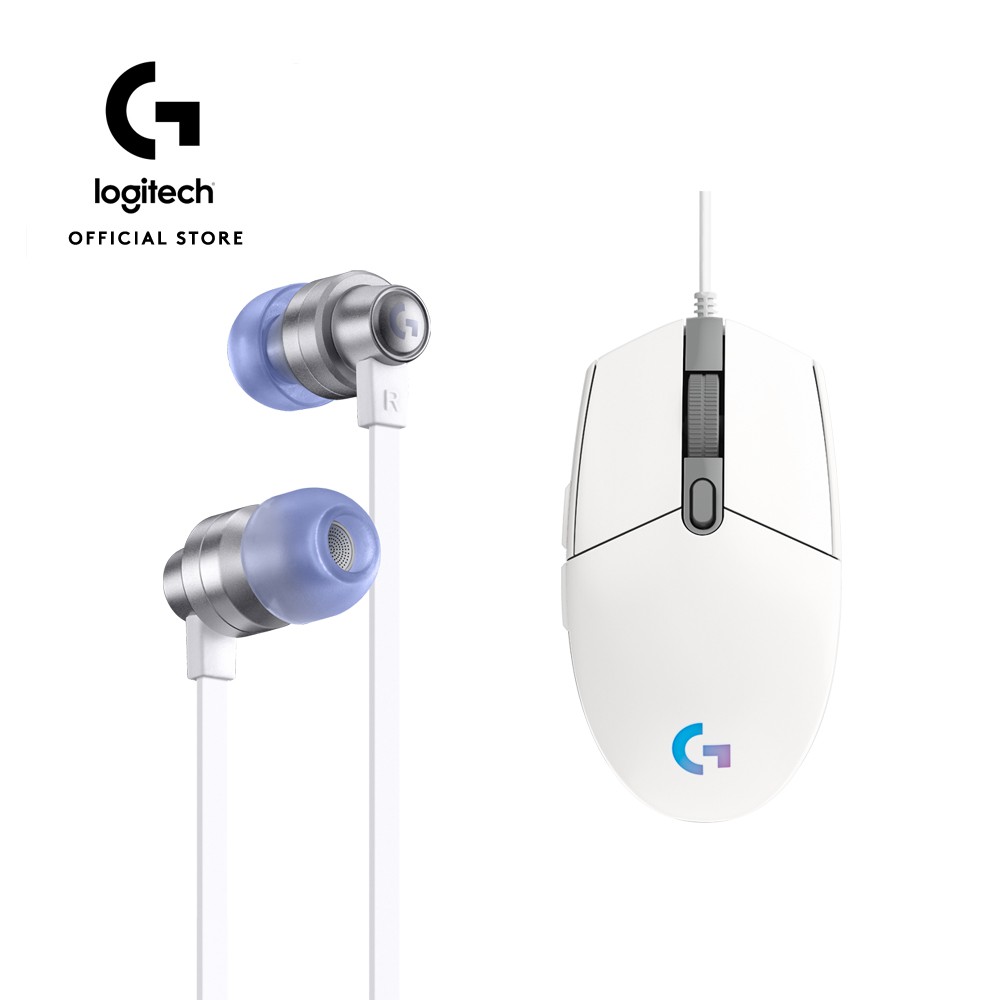 Logitech G333 Gaming Earphones WHITE + G102 LIGHTSYNC Gaming Mouse ...