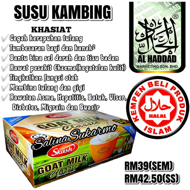 SUSU KAMBING CLASSIC AL HADDAD 15 sachet | Shopee Malaysia