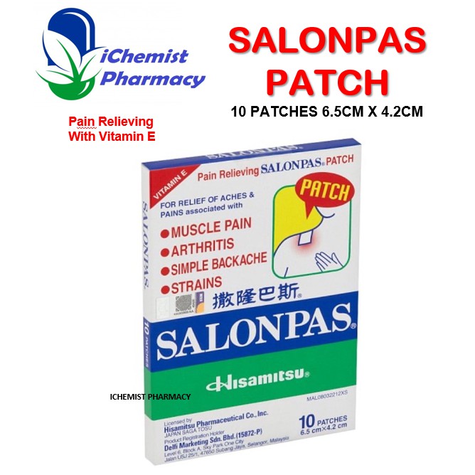 [GENUINE] HISAMITSU SALONPAS PATCH 10S (6.5cm x 4.2cm) - ACHE & PAIN ...