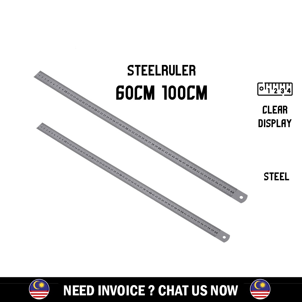 Stainless Steel Metric Ruler 60CM/100CM / Pembaris Keluli / Pembaris Besi | Shopee Malaysia