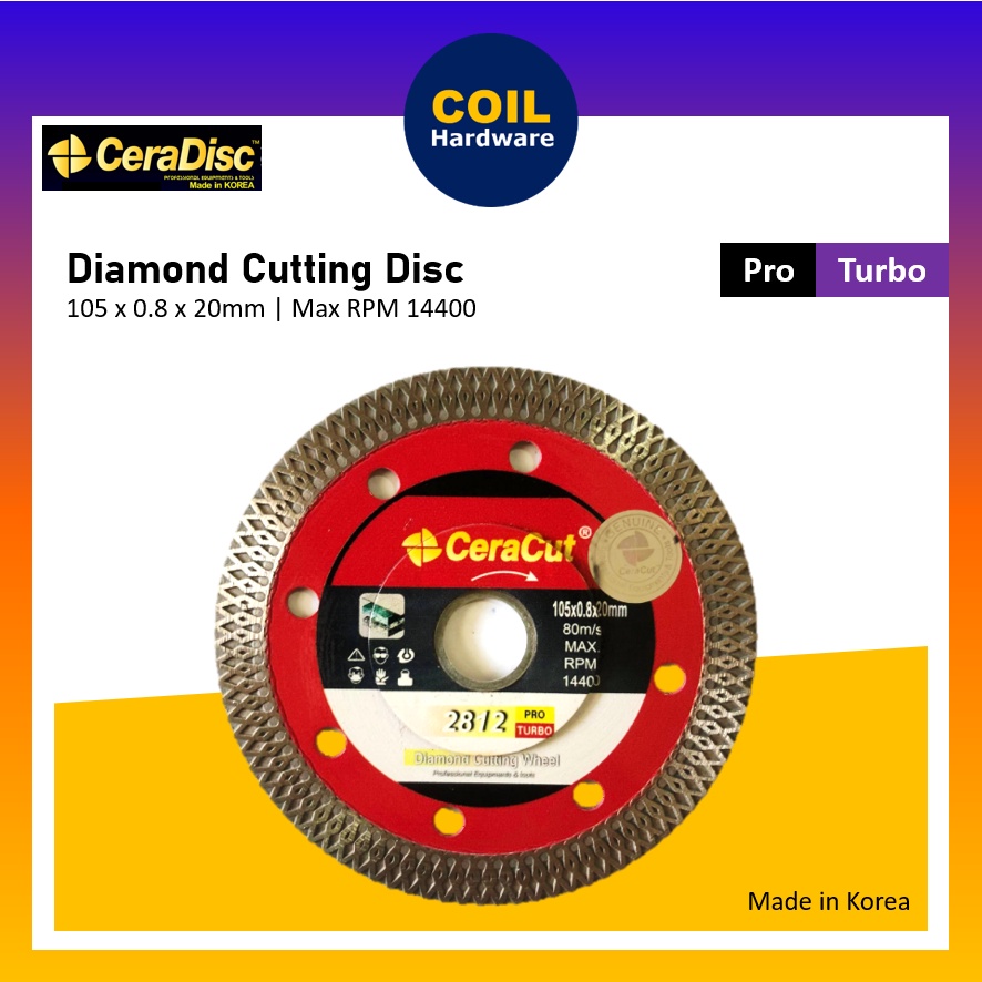 [Turbo 2812] 4" CeraCut Diamond Cutting Disc Wheel | Pro Turbo 2812 ...