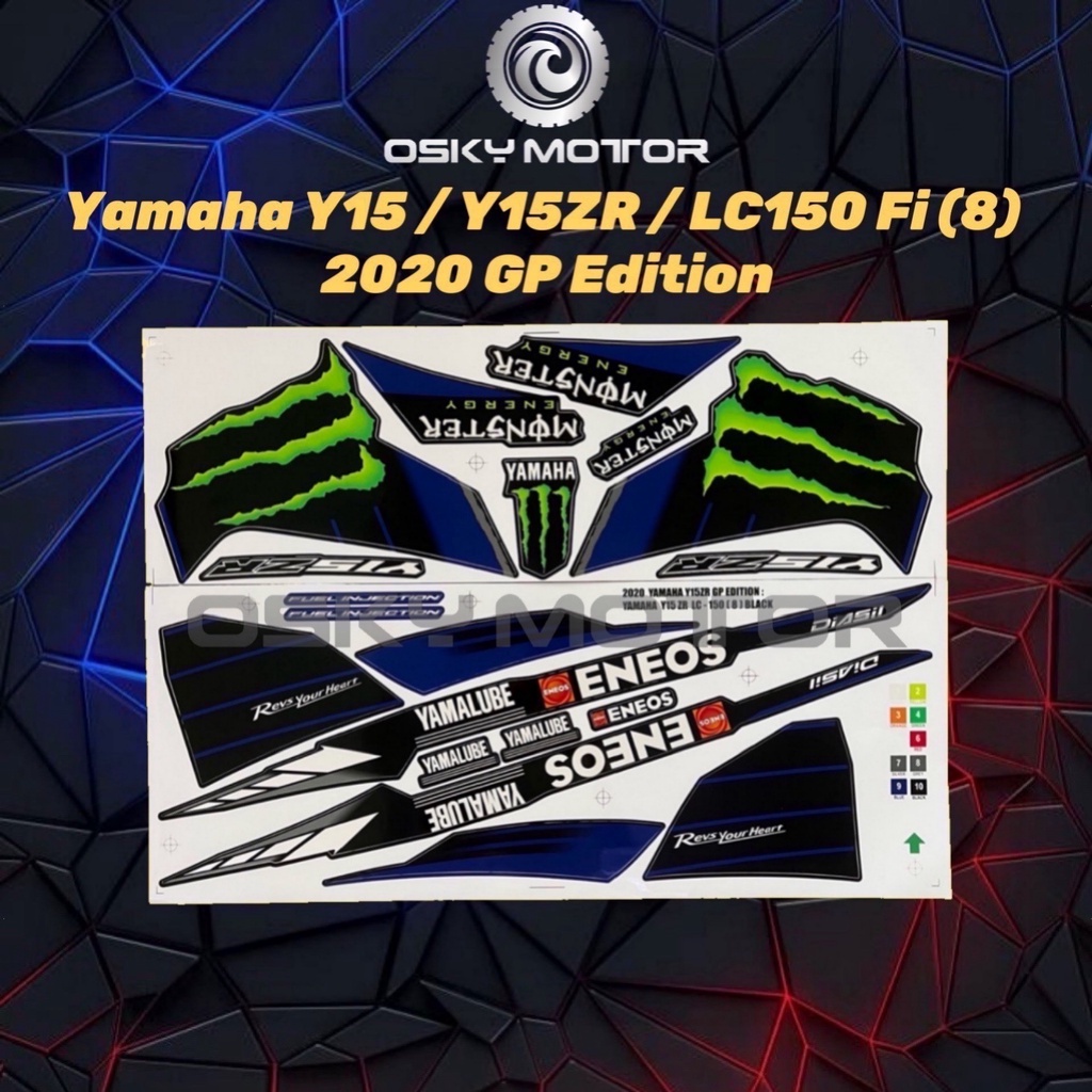 Yamaha Y15 / Y15ZR / LC150 Fi (8) 2020 GP Edition Body Sticker - Black ...