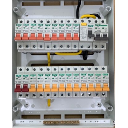 PVC DB box 28-way full complete set 2-pole main switch MCB + RCCB ...