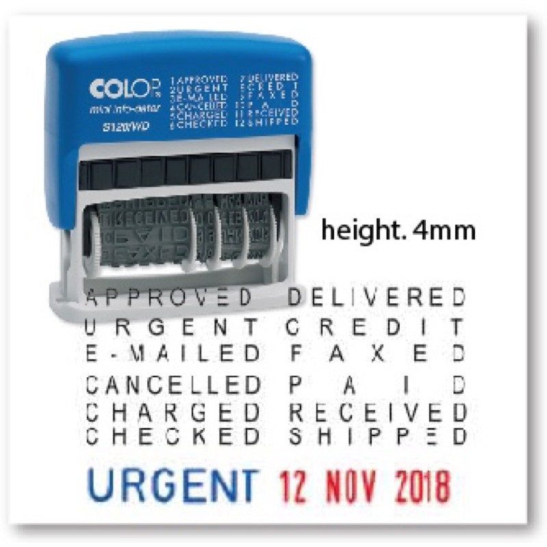 Colop S120/WD adjustable Text Dater Blue and Red ink | Shopee Malaysia