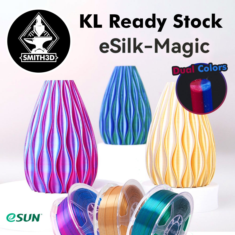 eSUN Dual Color Filament 1.75mm eSilk Magic 3D Printing Red Blue 2 in 1 ...