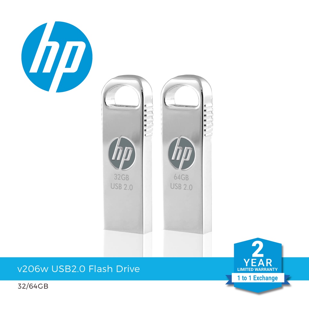 HP v206w USB2.0 32/64GB Flash Drive - 2 Years Limited Warranty | Shopee Malaysia