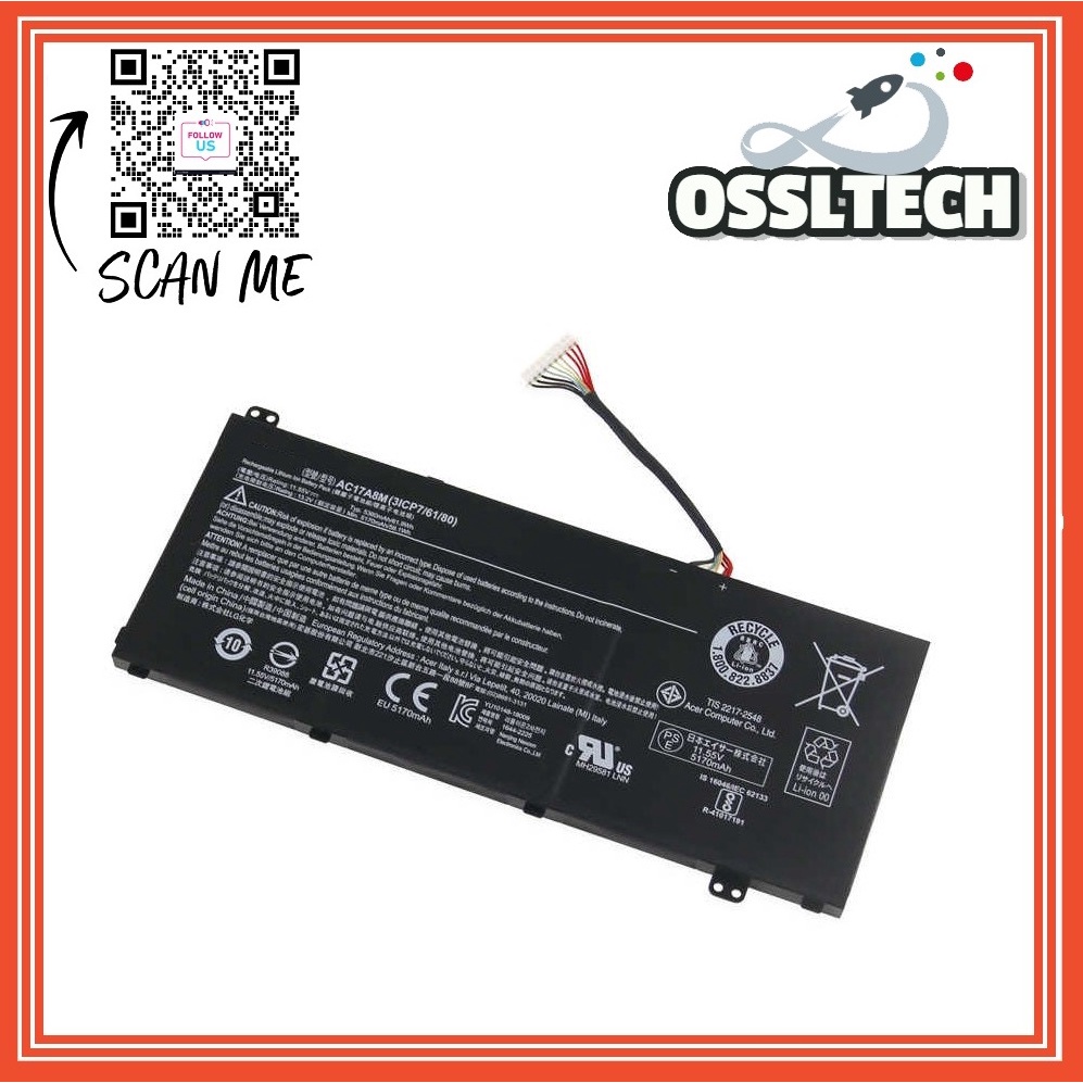 Acer Spin 3 SP314-52 TravelMate X3 X314-51-MG X314-51 AC17A8M 3ICP7/61/80 Laptop Replacement ...