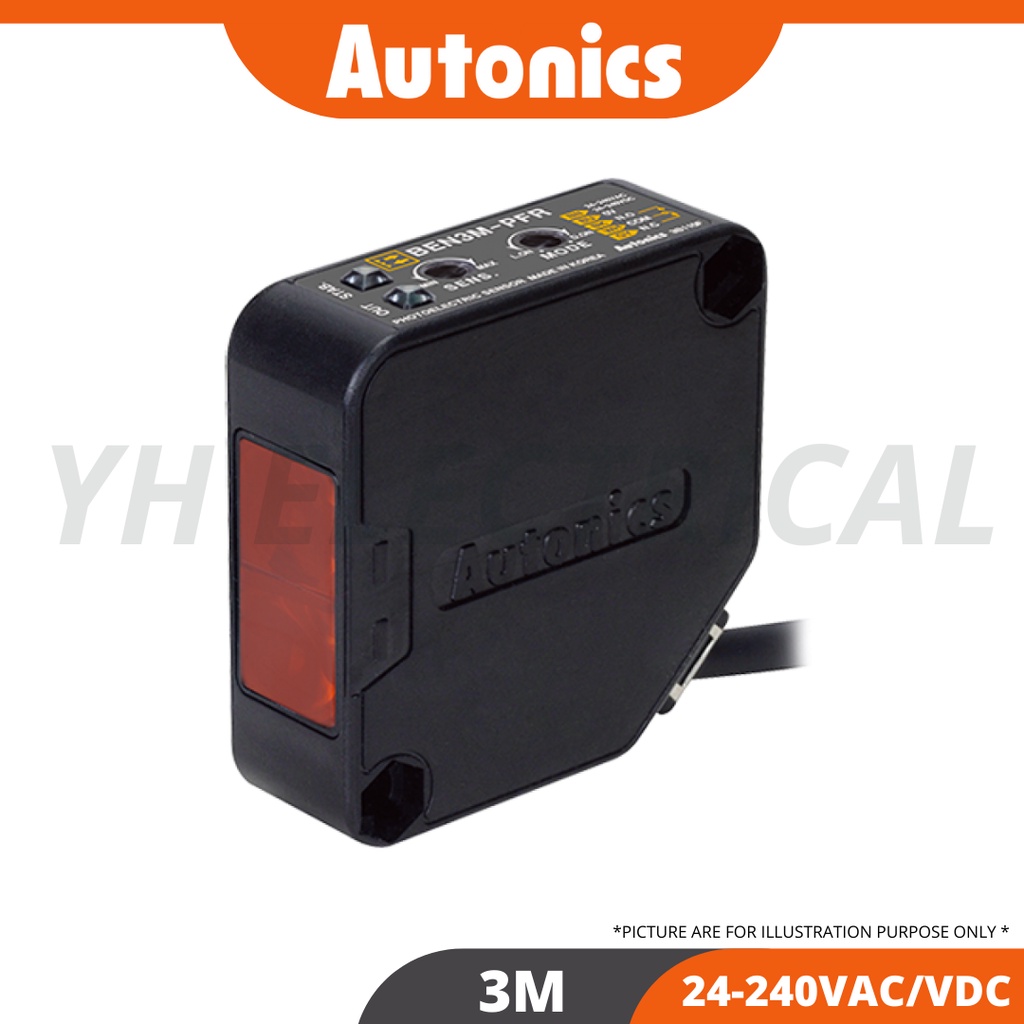 AUTONICS PHOTOELECTRIC SENSOR, 12-24VDC RETROREFLEC + POLAR 3M R/O, (BEN3M-PFR) | Shopee Malaysia