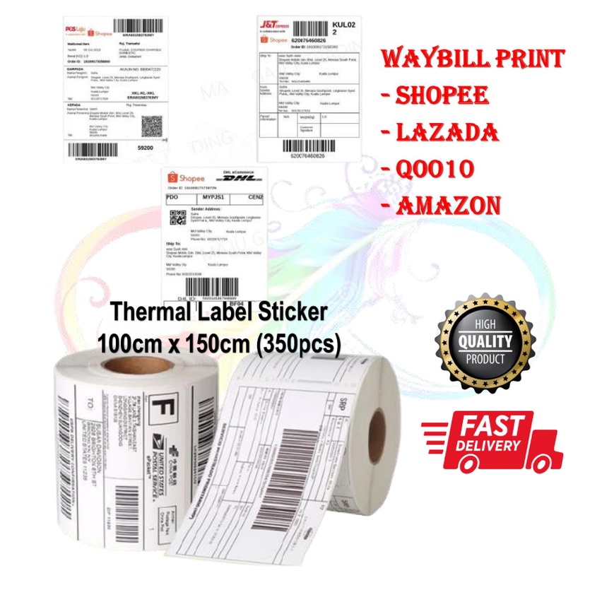 Thermal Printer Label Sticker Courier Bag Shipping Air Waybill ...