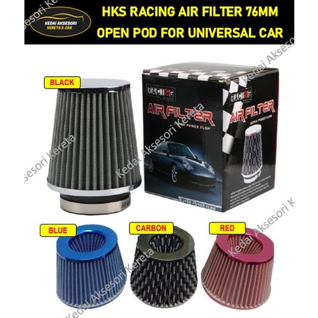HKS Racing Air Filter 76mm Open Pod For Universal Car Proton Perodua ...