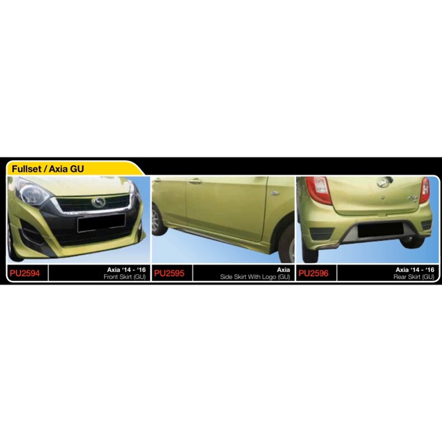 Perodua Axia g spec 2014 2015 2016 gear up bodykit body kit front side ...