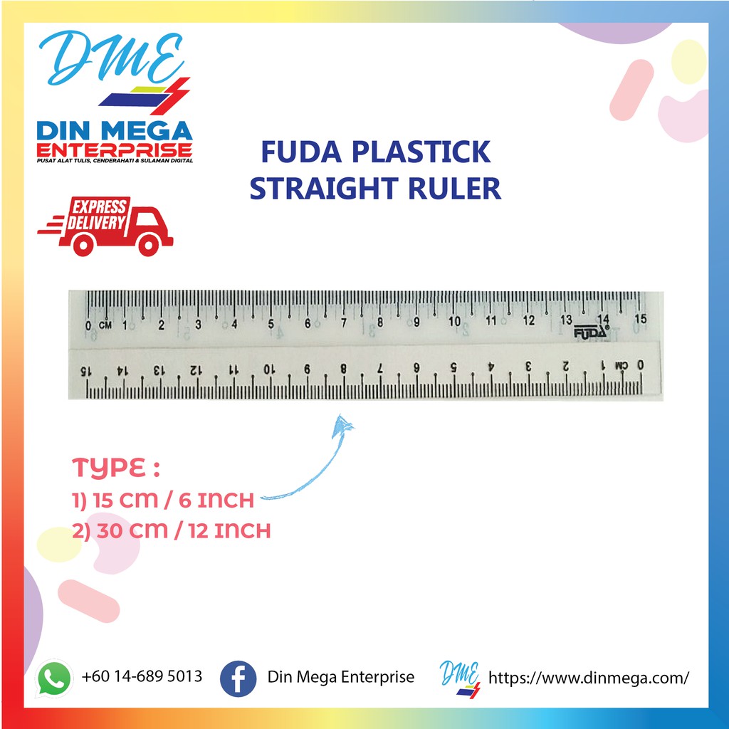 FUDA PLASTIC STRAIGHT RULER 15 CM / 30 CM (36 PCS/BOX) | Shopee Malaysia