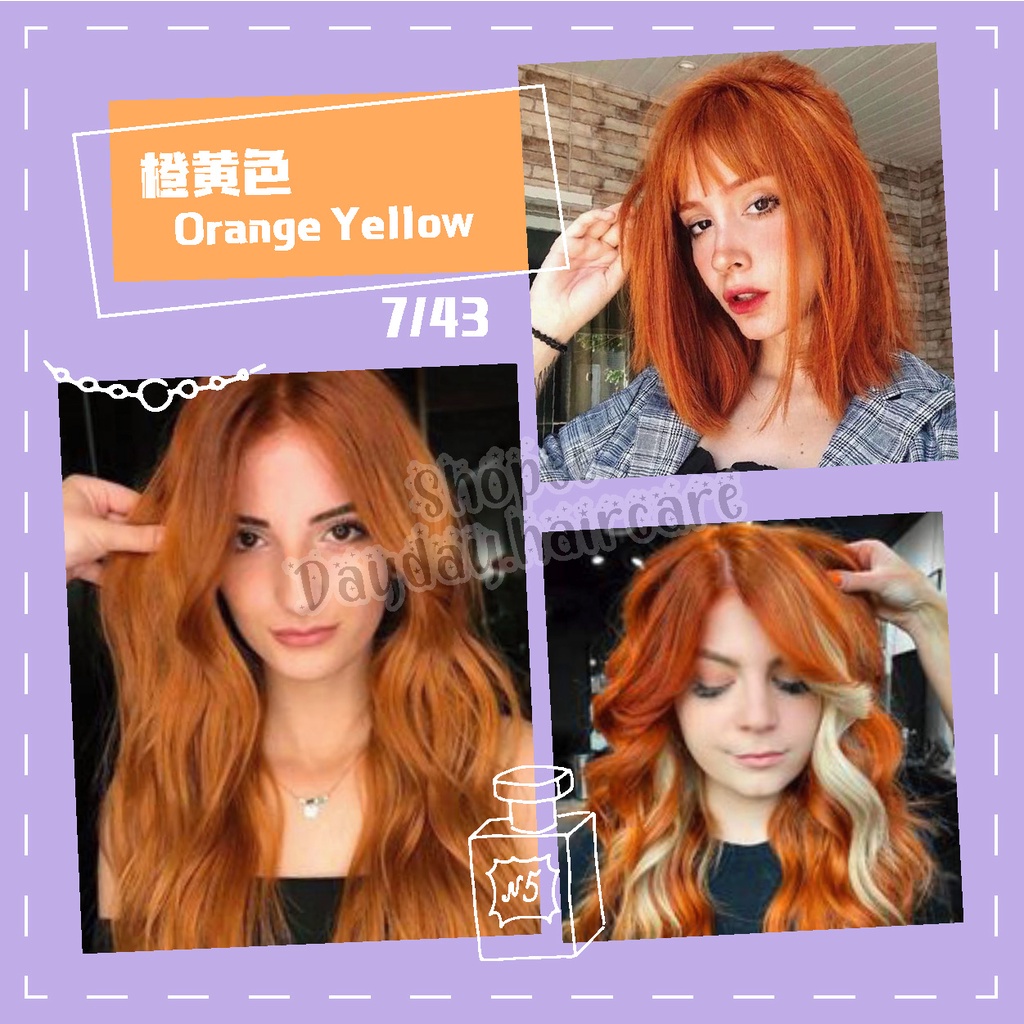 【Ready Stock】7/43 Orange Yellow Copper Professional Salon Hair Color ...