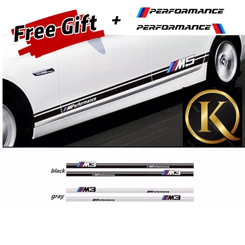 [Ready Stock]K354# M3 & M5 Performance Body Stripes High Quality Vinyl ...