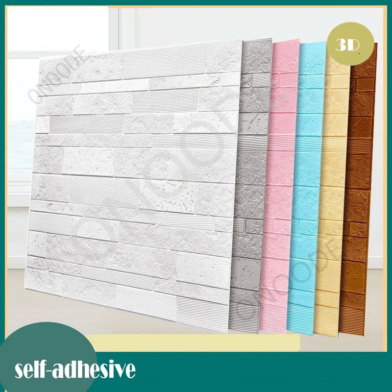 5mm Thick Wallpaper Adhesive Wall Decor Foam wall paper Dinding Sticker ...