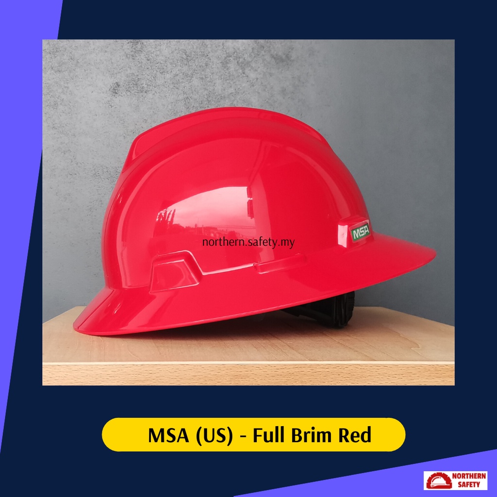 MSA (US) Safety Helmet - Full Brim Red | Shopee Malaysia