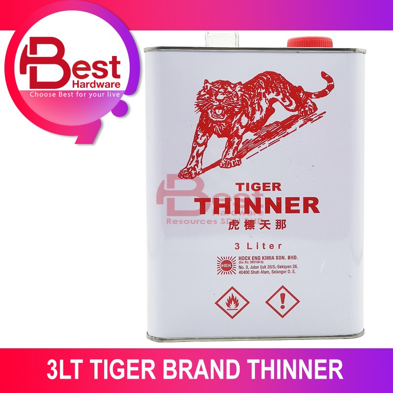 BEST HARDWARE - 3 Liter Tiger Brand Thinner (Grade 1 QUALITY) | Shopee ...