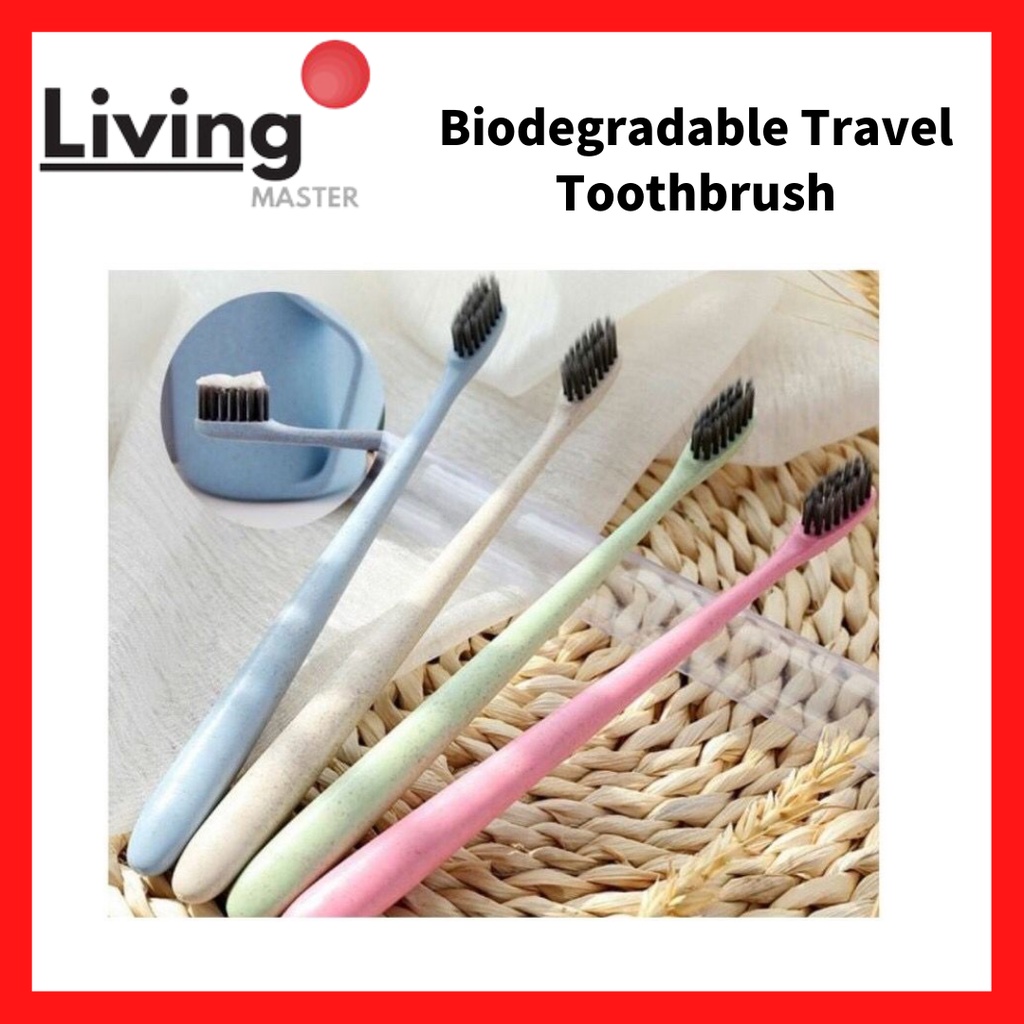 Biodegradable Travel Toothbrush Wheat Straw Manual Toothbrushes ...